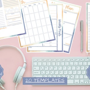 DIGITAL STATIONARY BUNDLE Printable 20 Template Pages, Daily to Do List ...