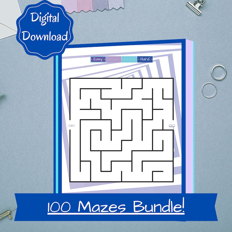 DIGITAL 100 MAZES BUNDLE, 4 Difficulty Levels, Maze Bundle, Maze Pack ...