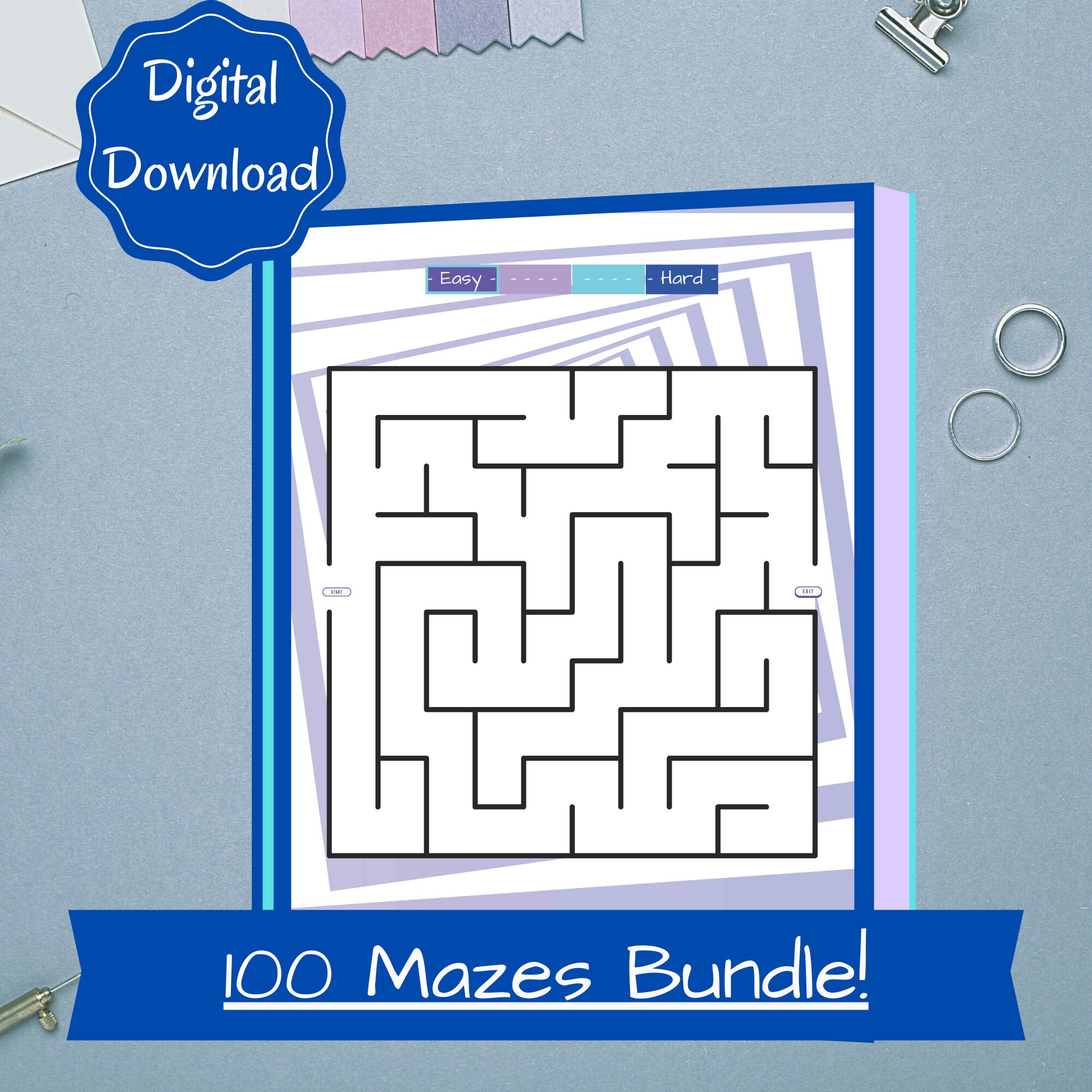 DIGITAL 100 MAZES BUNDLE, 4 Difficulty Levels, Maze Bundle, Maze Pack ...