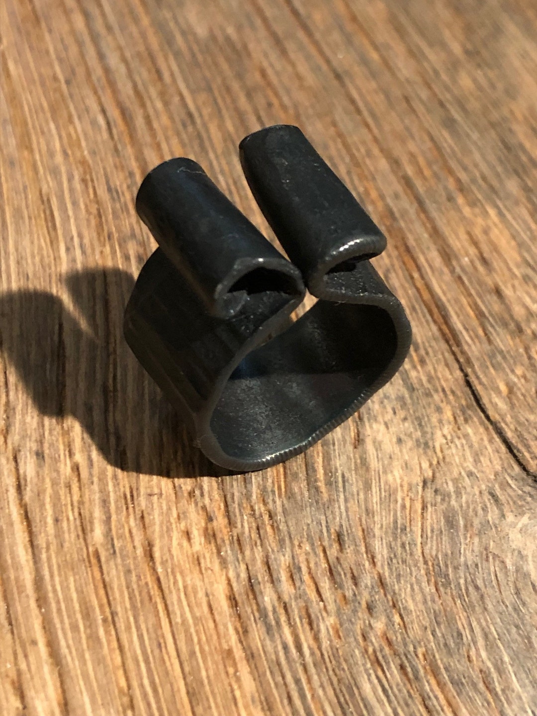 Double Coil Blackened Steel Ribbed Textured Ring - Etsy