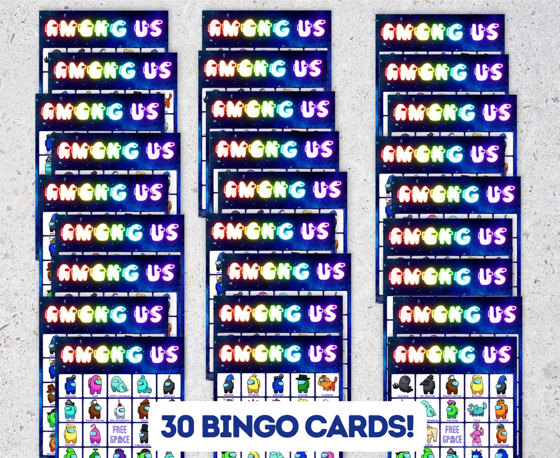 Party Bingo Among Us Birthday Gamer Bingo Imposter Game - Etsy