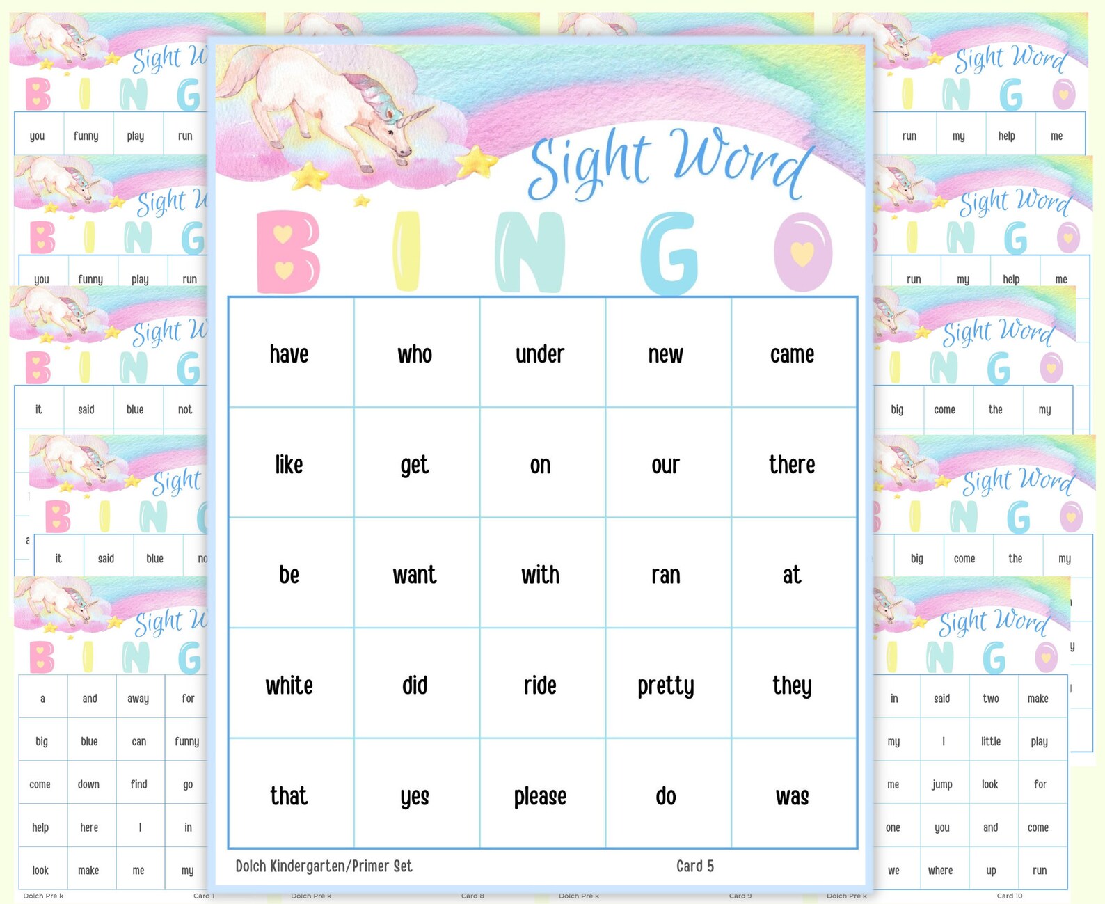SIGHT WORD Bingo DOLCH Primer Instant Download - Etsy