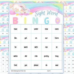 SIGHT WORD Bingo | DOLCH Primer | Instant Download | Kindergarten ...