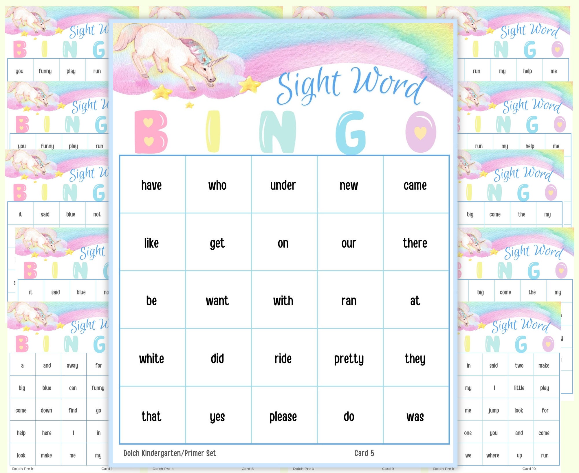 SIGHT WORD Bingo DOLCH Primer Instant Download - Etsy