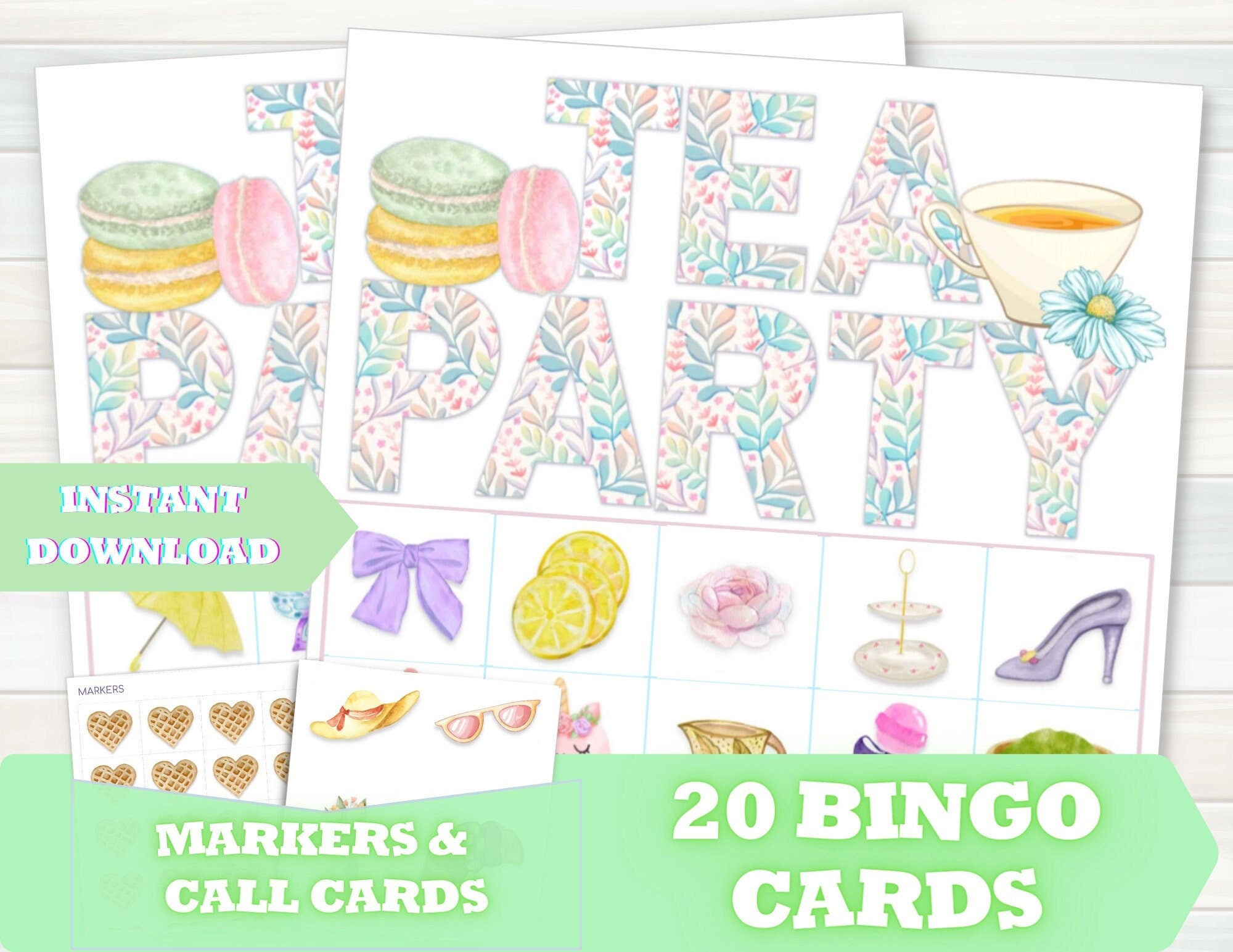Tea Party Bingo | Tea Party Games | Girls Birthday | Printable Tea ...