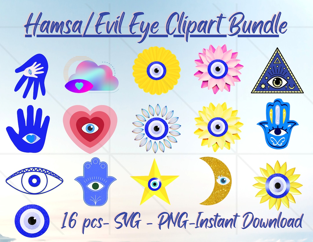 Evil Eye SVG Bundle PNG Humsa Svg Cut Files Turkish Eye Svg - Etsy