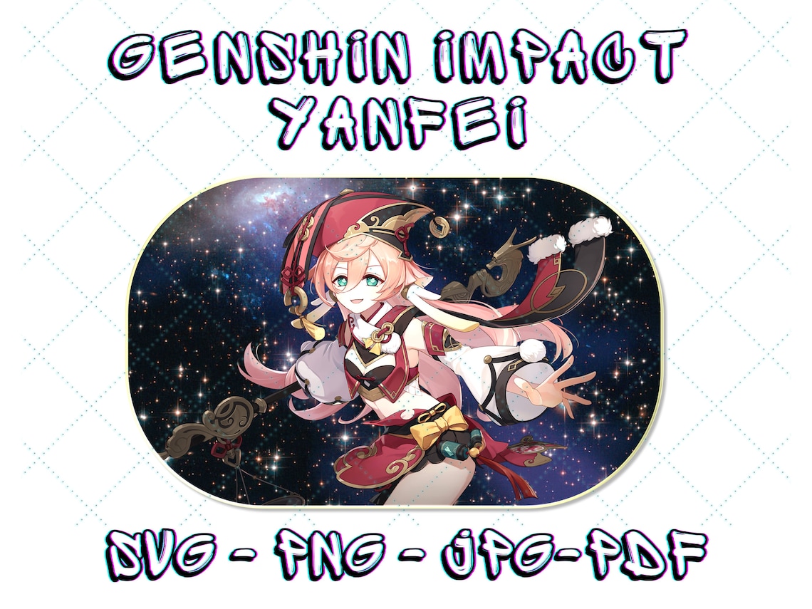 Yanfei Genshin Impact Clip Art, Cricut and Silhouette SVG, Make Genshin ...