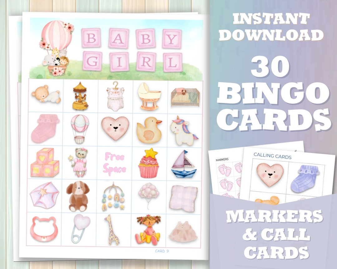 Baby Shower Bingo | Baby Shower Games | It's a Girl Baby Shower | Boho ...