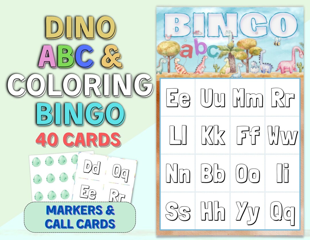 ALPHABET Games, Fun ABC Coloring Sheets, Dinosaur Bingo, Dinosaur Party ...