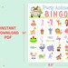 Safari Party Game Birthday Bingo With Cute Animal Icons, Safari ...