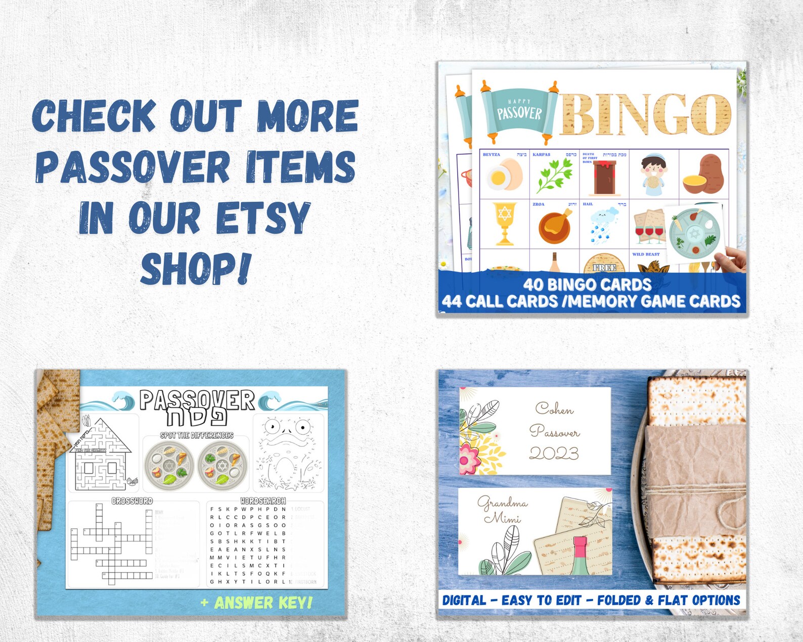 PASSOVER Bingo | PESACH Game | Fun Passover Activities | Kids Passover ...