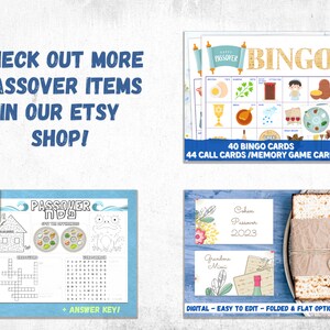 PASSOVER Bingo | PESACH Game | Fun Passover Activities | Kids Passover ...