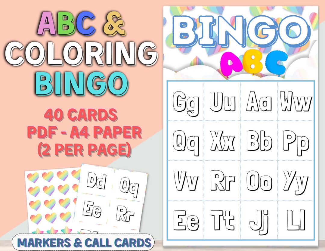 ALPHABET Games Printable, ABC Coloring, ABC Learning Sheets, Rainbow ...