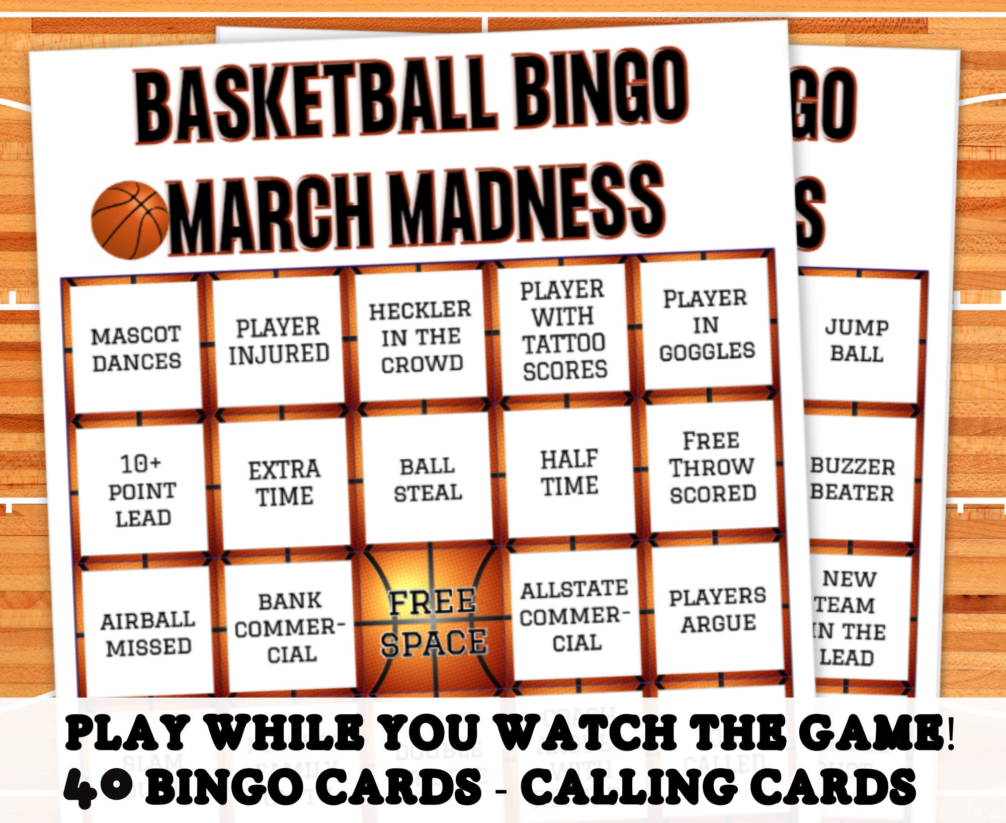 BASKETBALL Bingo, MARCH MADNESS Watch , Basketball Party Game ...