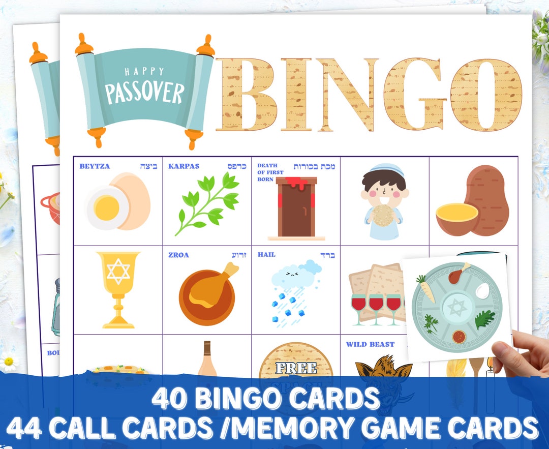 PASSOVER Bingo | PESACH Game | Fun Passover Activities | Kids Passover ...