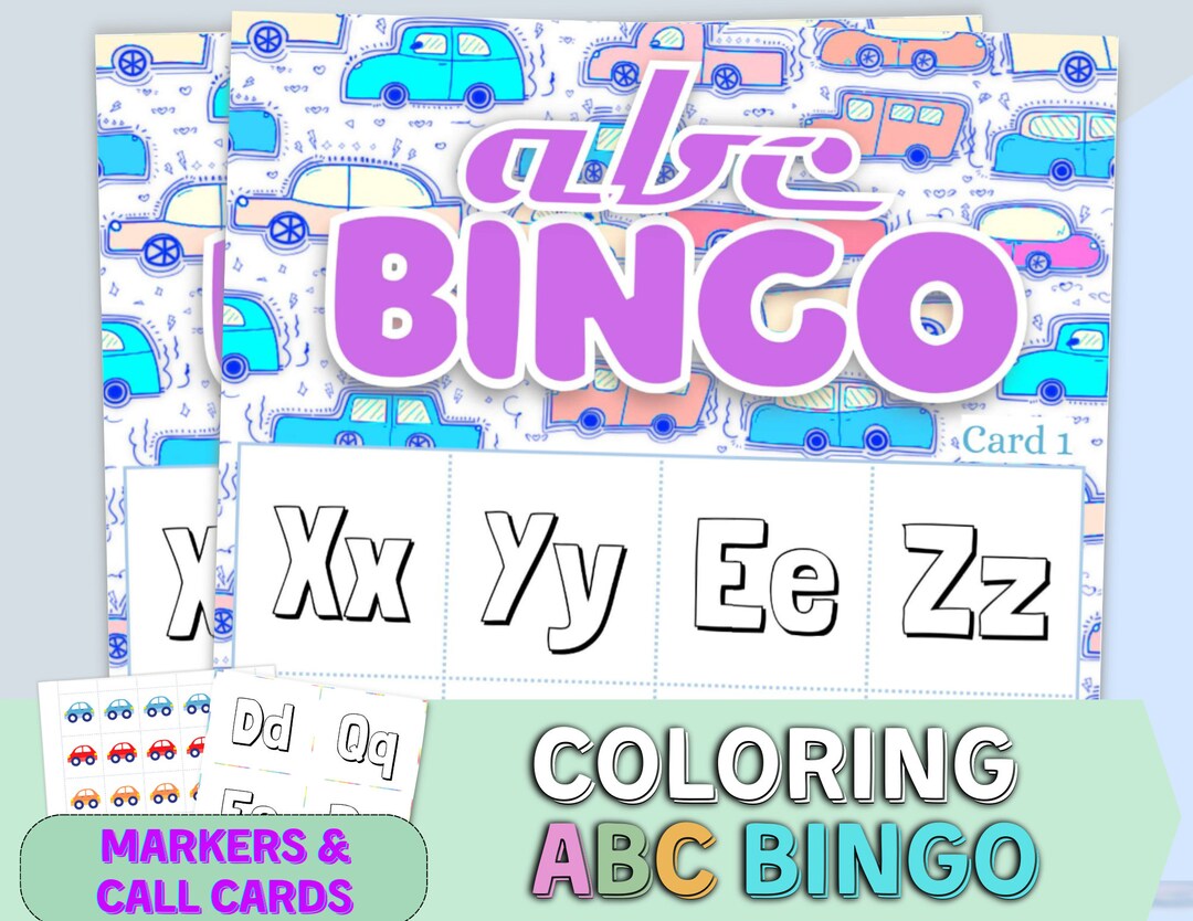 Cars Party Games, Cute ABC Coloring, Alphabet Bingo, Fun Way to ...