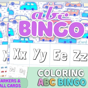 Cars Party Games, Cute ABC Coloring, Alphabet Bingo, Fun Way to ...