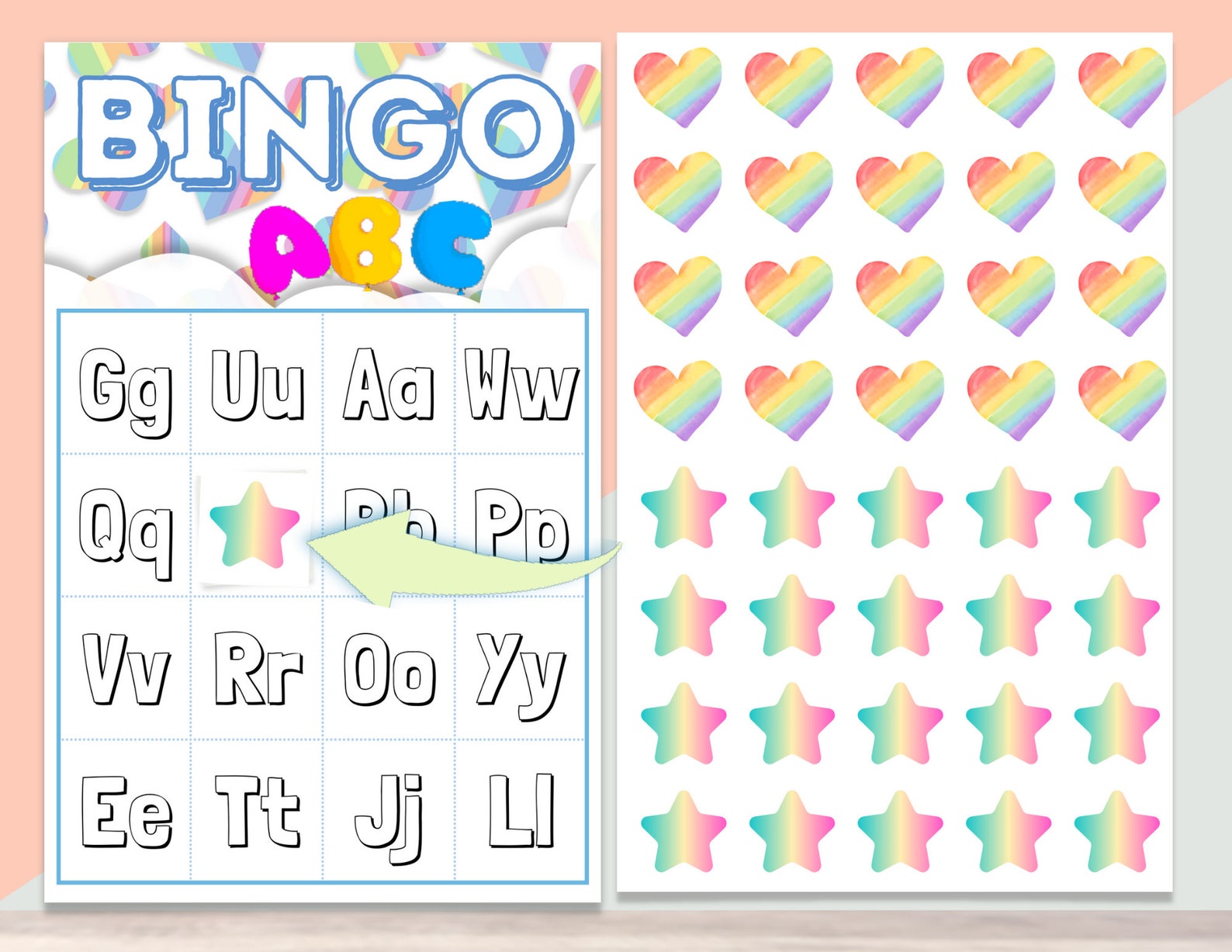 ALPHABET Games Printable, ABC Coloring, ABC Learning Sheets, Rainbow ...