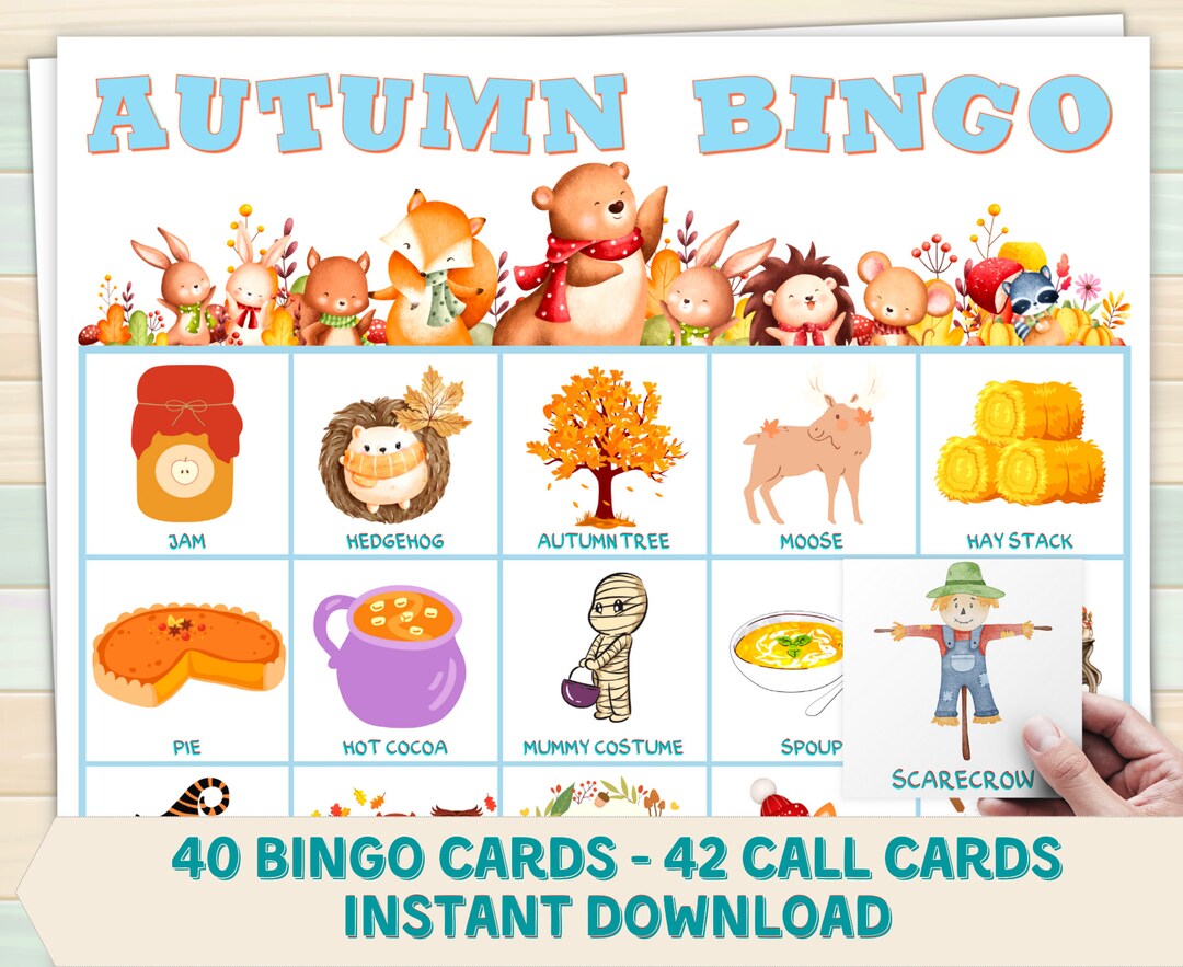 Autumn Bingo | Fun Fall Game | Apple Picking | Halloween Game | Cute ...