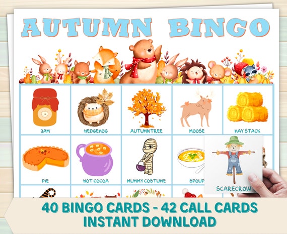 Autumn Bingo Fun Fall Game Apple Picking Halloween Game - Etsy