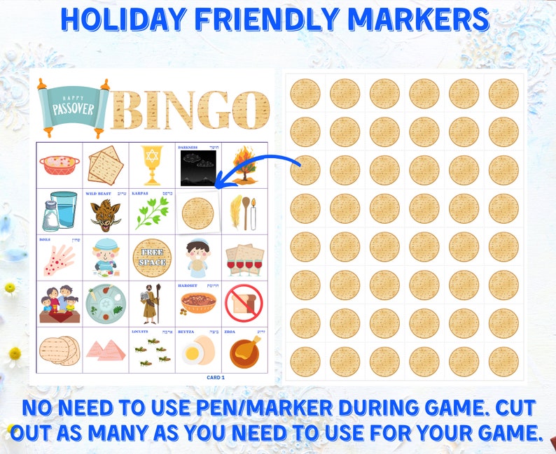 PASSOVER Bingo | PESACH Game | Fun Passover Activities | Kids Passover ...