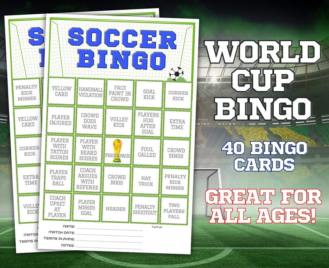 World Cup Party Game for Kids and Adults, Soccer Bingo, Fifa Bingo ...