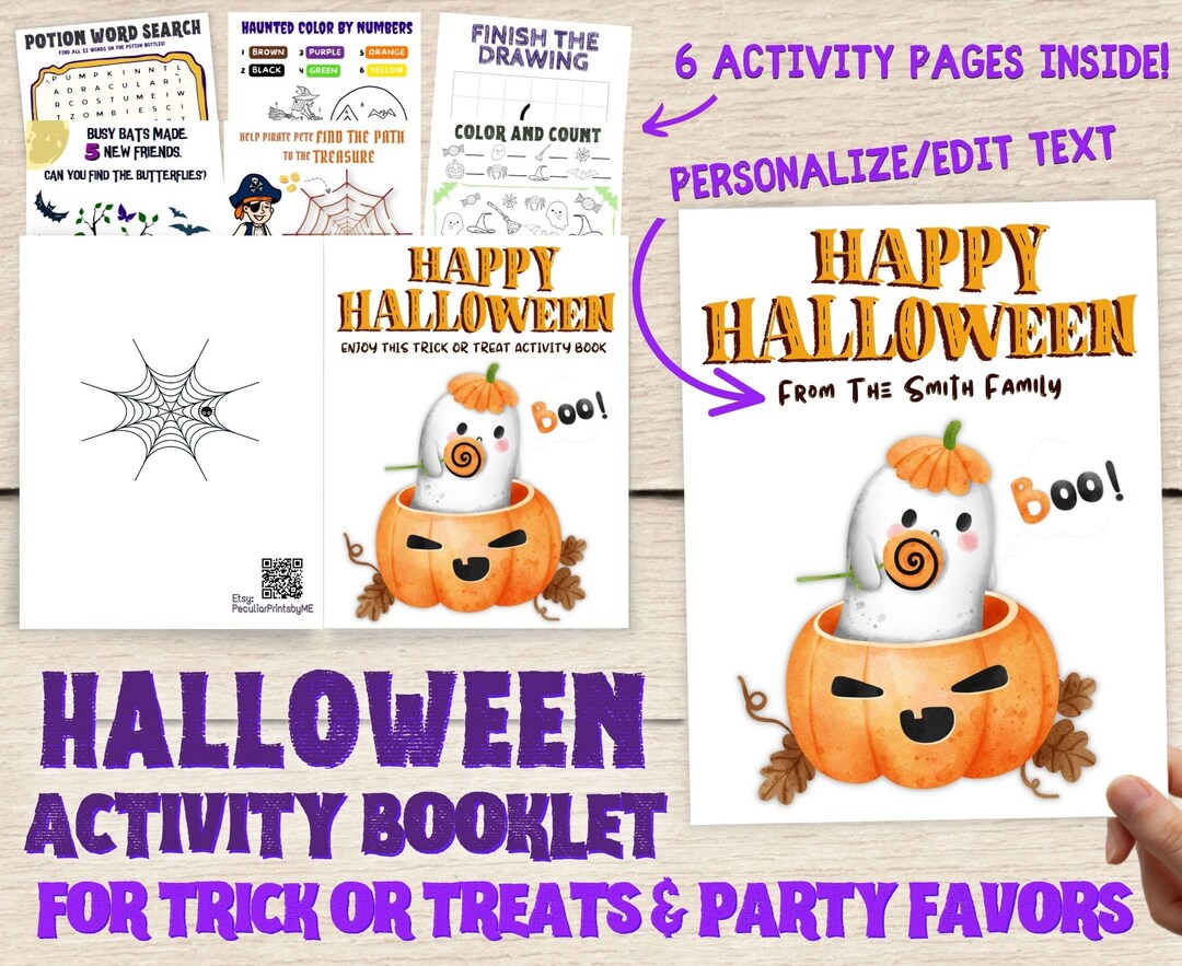 Editable HALLOWEEN TRICK or TREAT Activity Book | Halloween Games ...