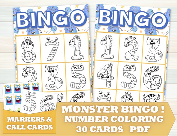 Numbers Bingo Game for Preschoolers Birthday Party Games - Etsy