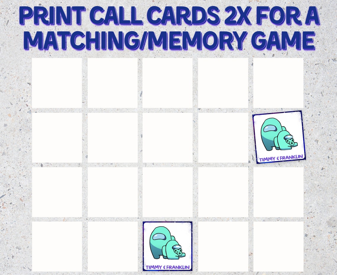 Party Bingo Among Us Birthday Gamer Bingo Imposter Game - Etsy