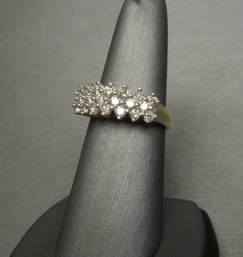 10k Gold Vintage Diamond Pyramid Ring - Etsy