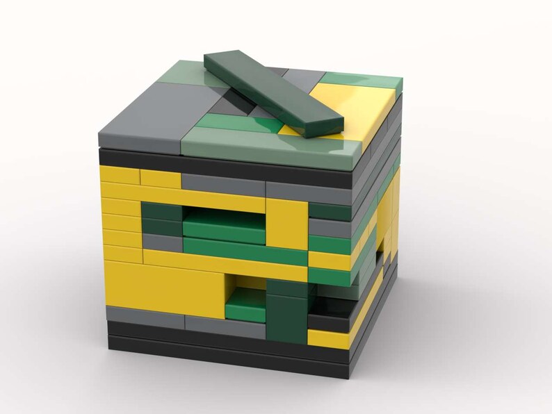 The Cube Yellow Green Lego Puzzle Box - Etsy