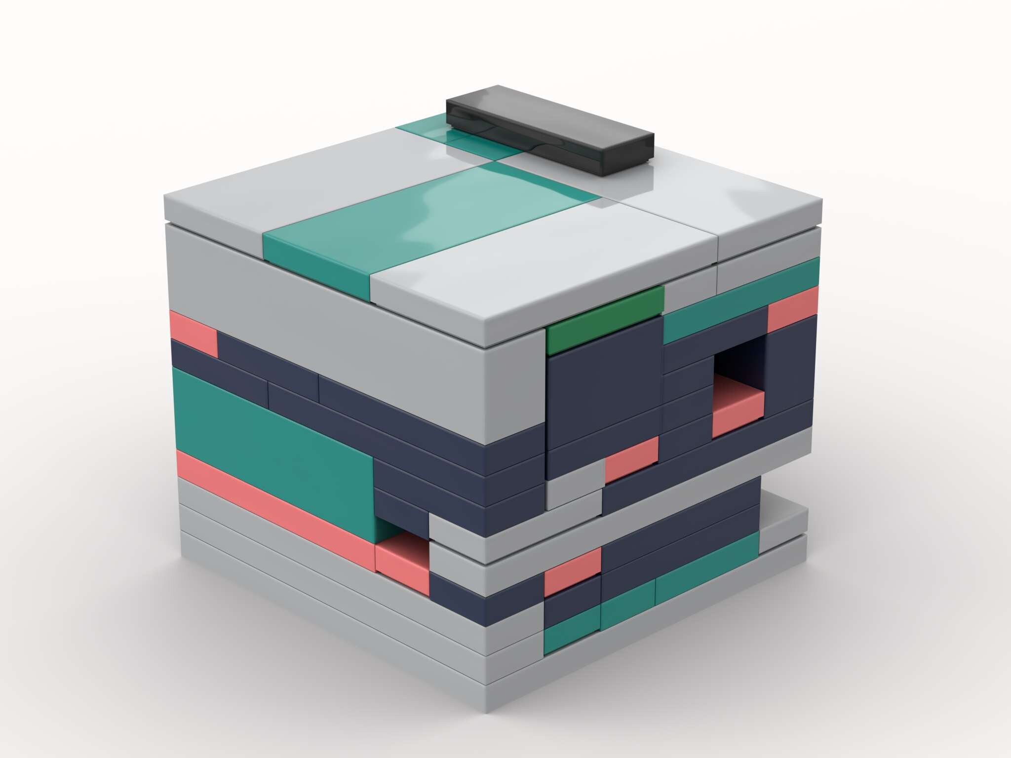 Mini Sokoban LEGO Puzzle Box Coral Grey - Etsy