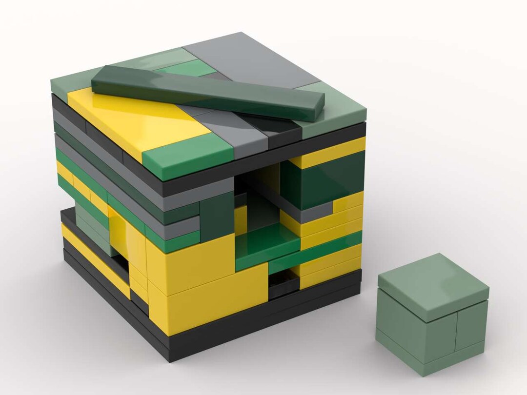 The Cube Yellow Green Lego Puzzle Box - Etsy