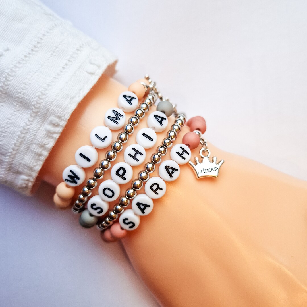Princess Name Bracelet Baby Princess Kids Bracelet Acrylic Beads ...