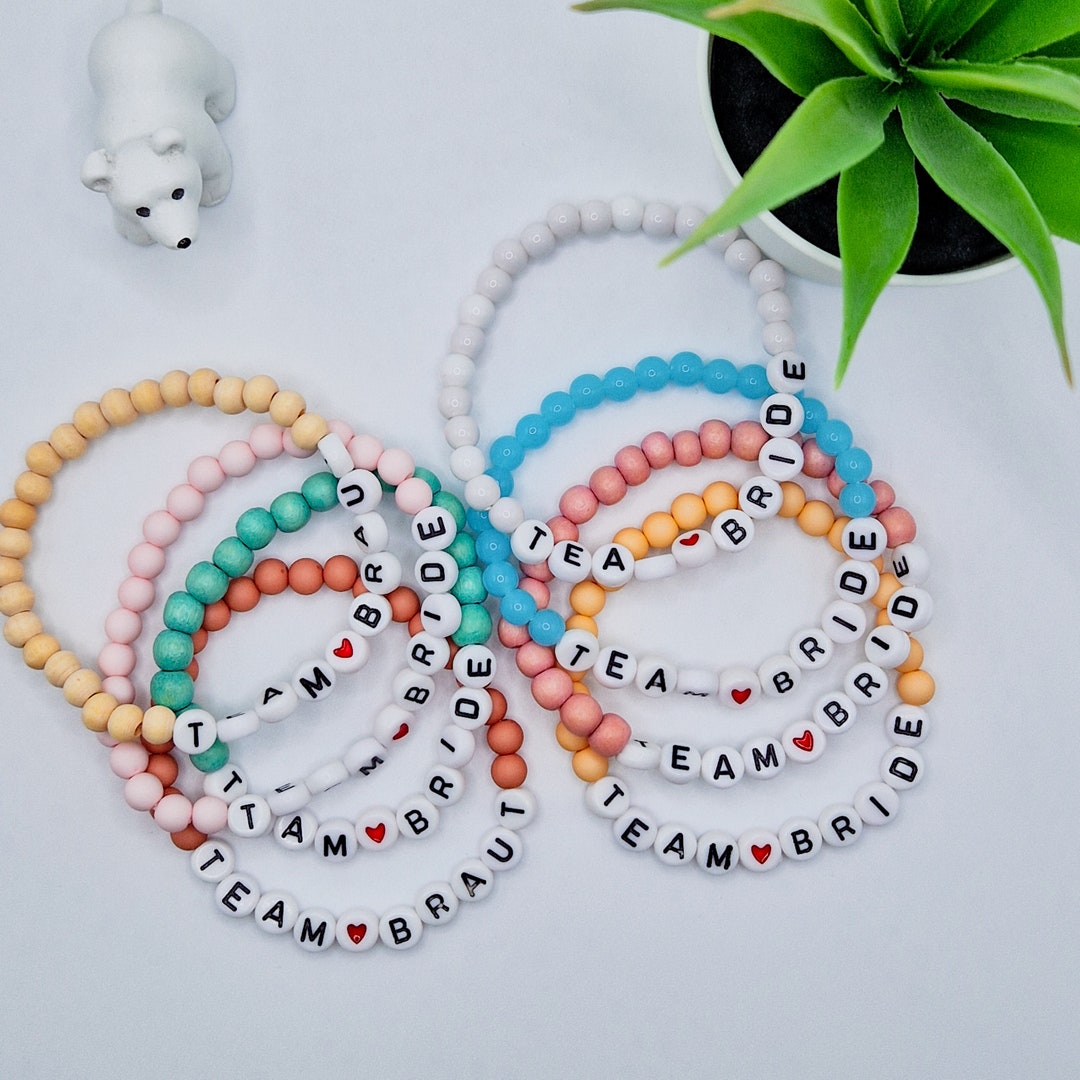 Simple TEAM BRIDE Bracelets with Heart JGA Bracelets - Etsy