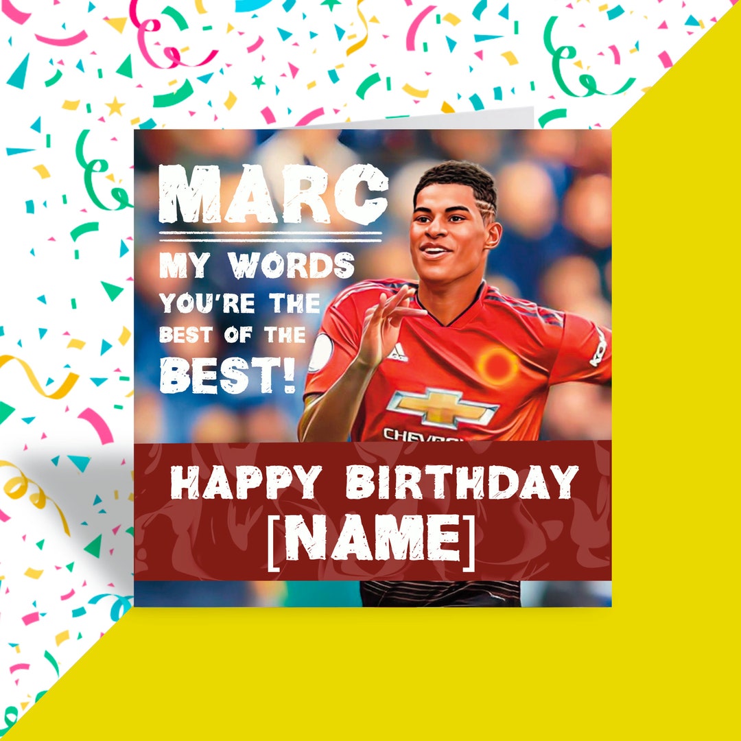Manchester Birthday Card Marcus Rashford Funny Football - Etsy