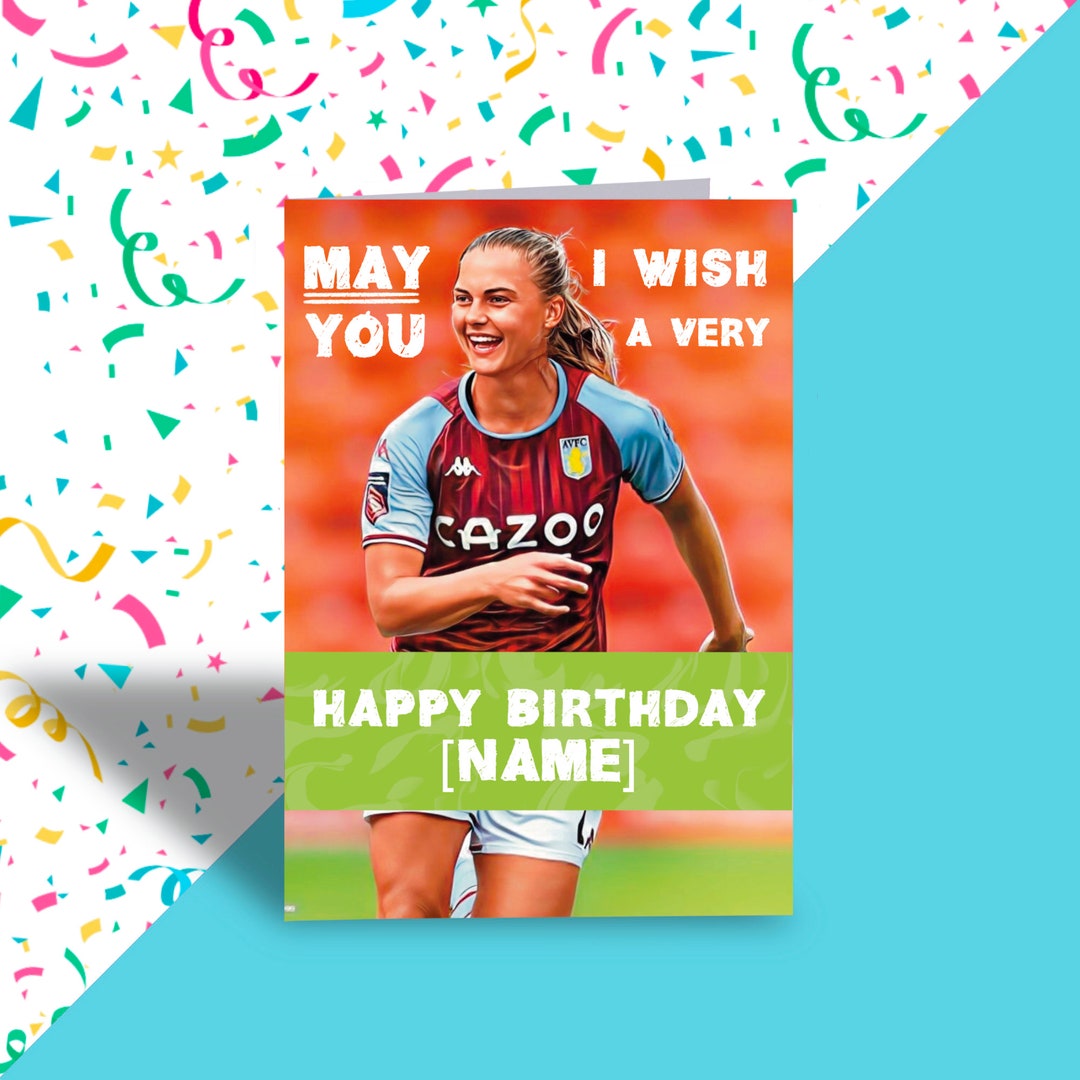 Aston Villa Birthday Card Sarah Mayling Funny Football - Etsy