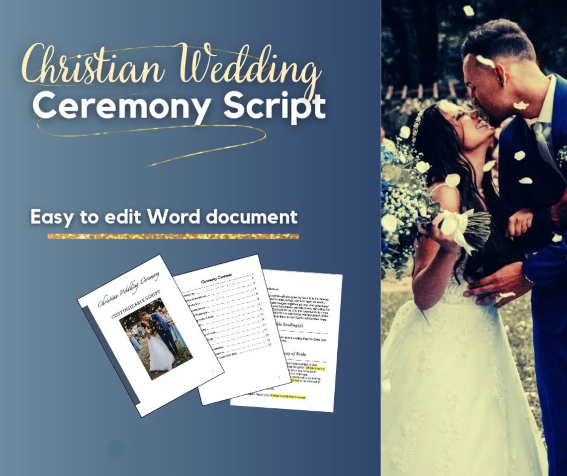 Pre-written Christian Wedding Ceremony Officiant Script- Customisable ...