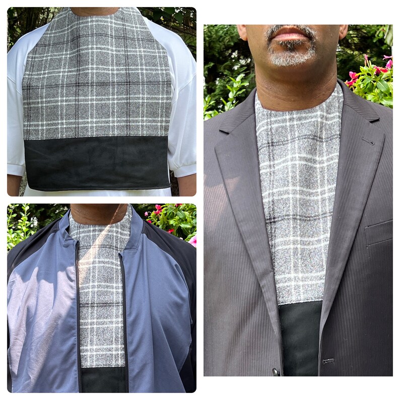 Pepper & Suede (washable) Plaid Flannel - Luxury Bib for Teens and ...