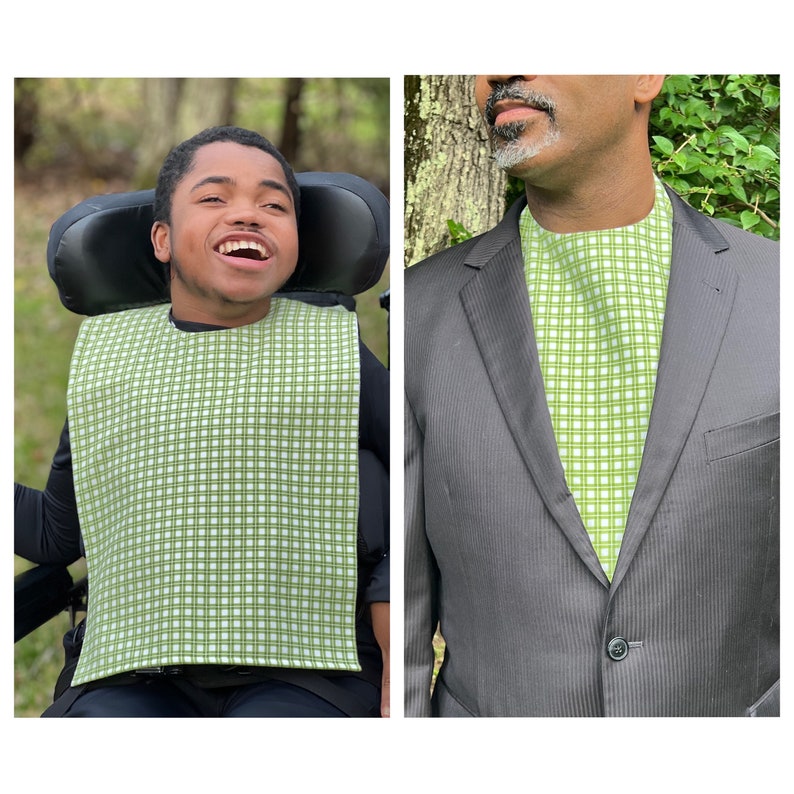 Elizabeth Flannel in Olive With Shoulder Coverage - Luxury Bib for ...