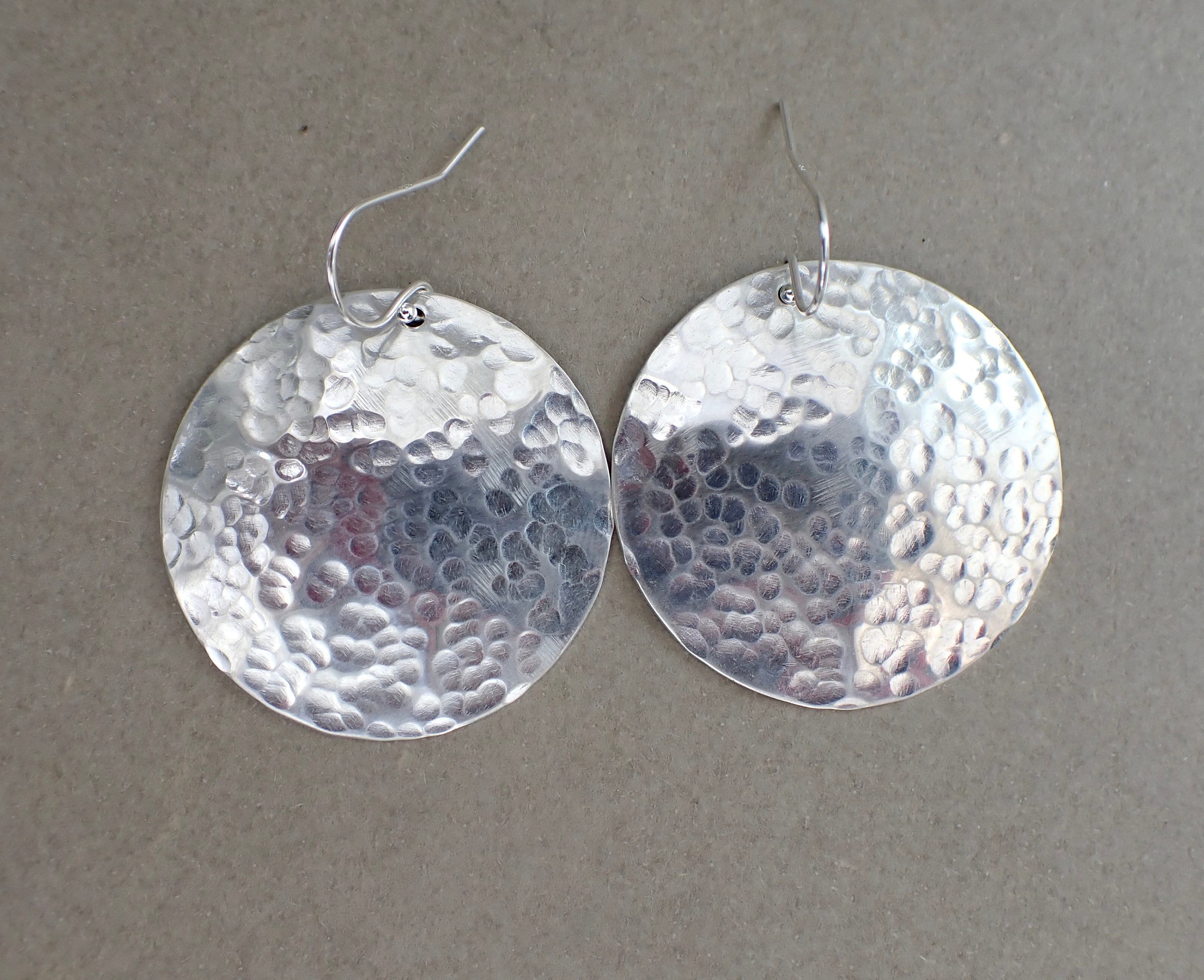 Sterling Silver Hammered Disk Earrings | Beautiful Boho Sterling Silver Earrings | Boho Jewelry ...