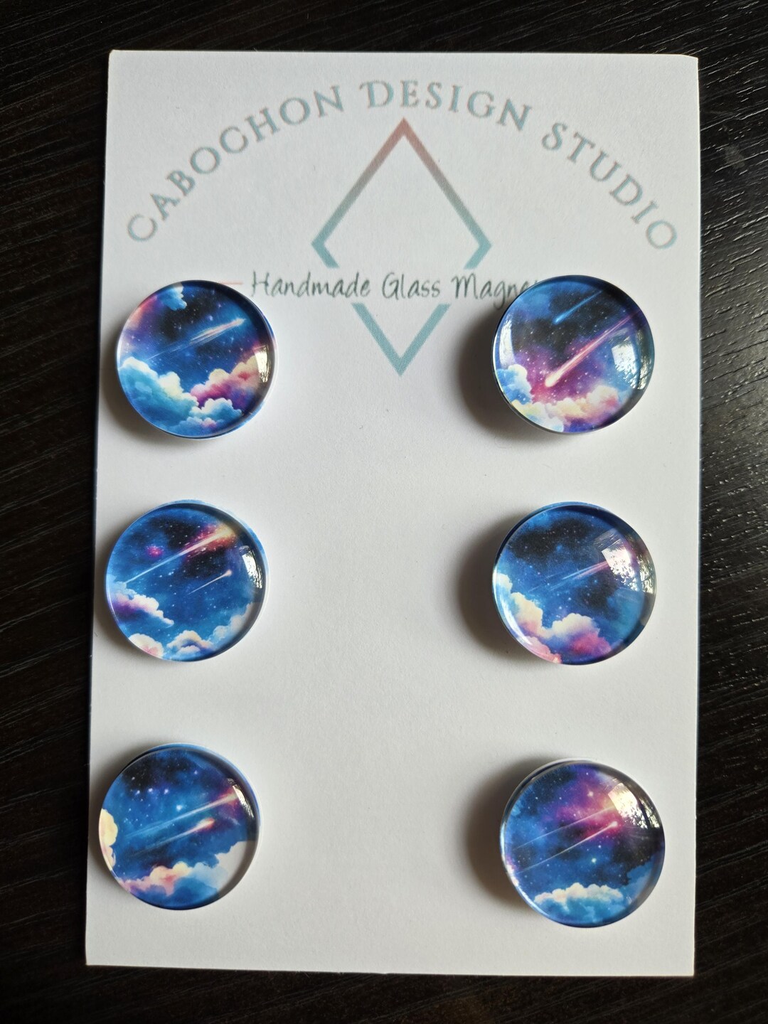 Meteor Magnets, Button Pin, Shooting Star, Glass, Cabochon, Fridge ...