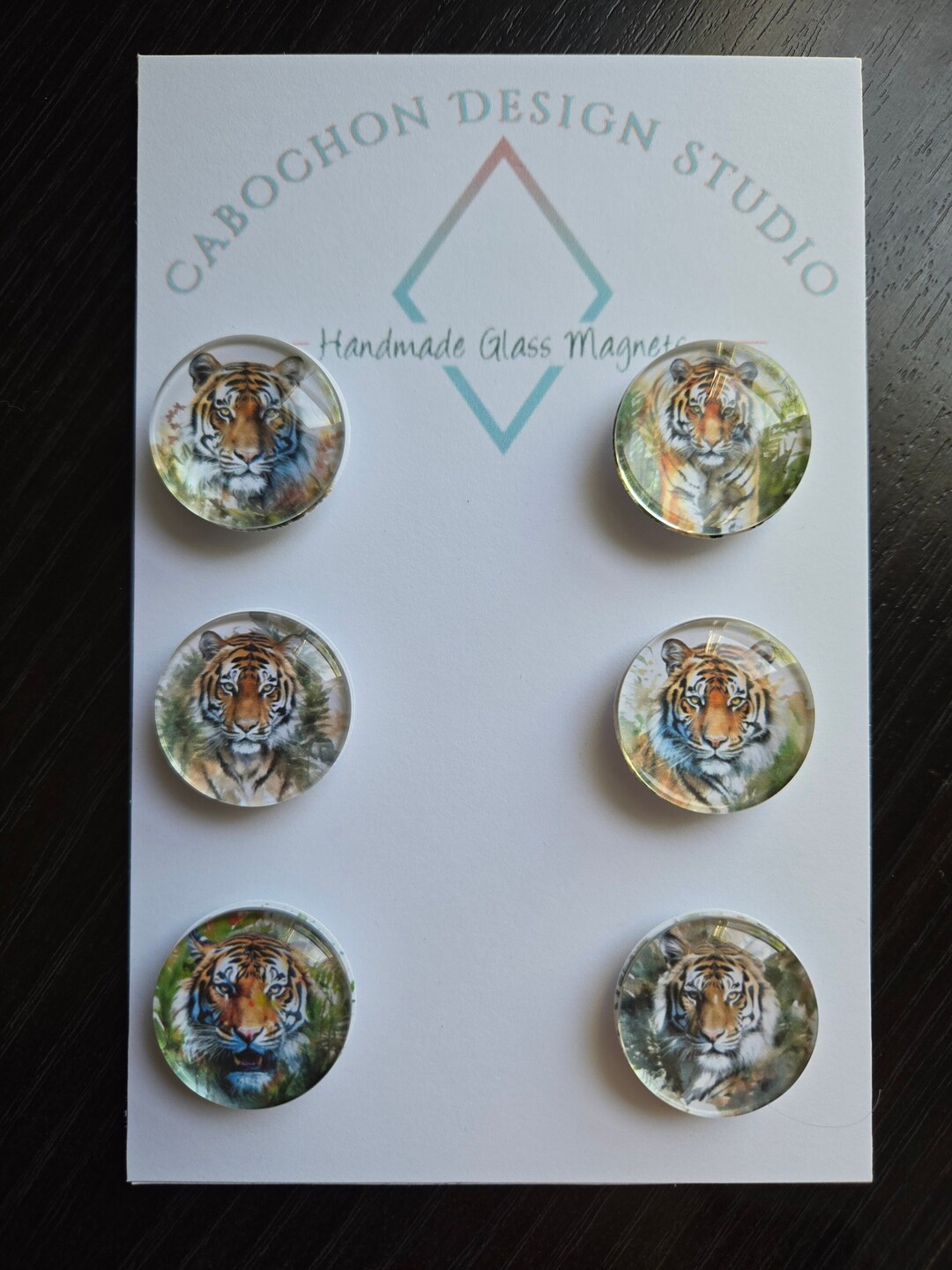 Jungle Tiger Magnets, Glass, Cabochon, Fridge Magnets, Home Decor, Gift ...