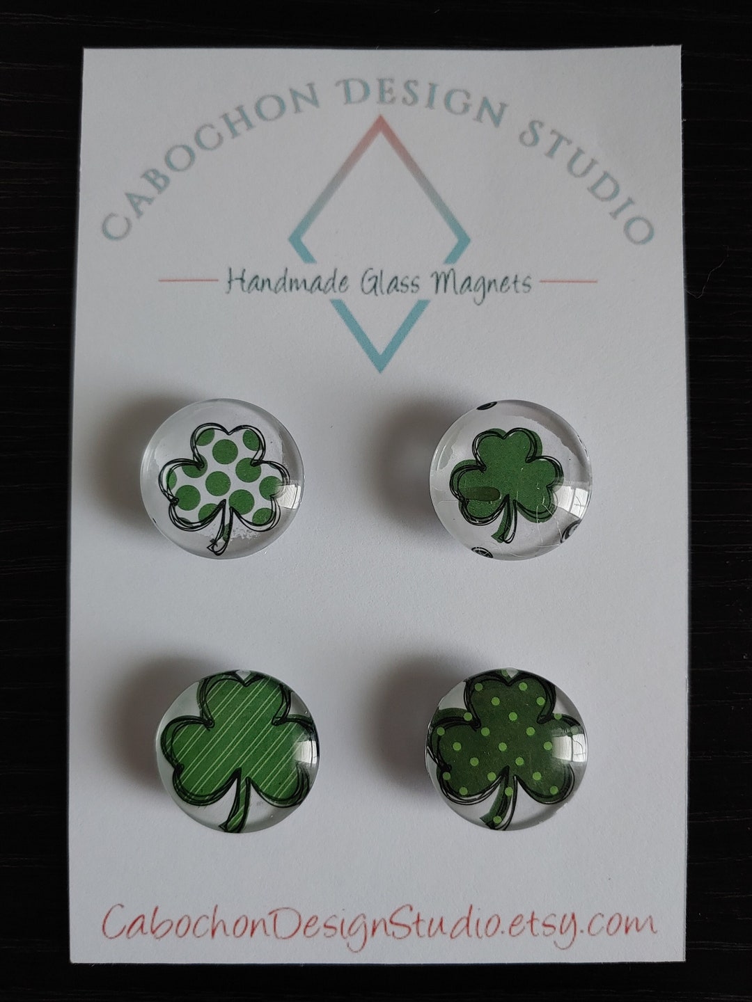 Shamrock Magnets, Cabochon, Fridge Magnets, Home Decor, Gift Idea - Etsy