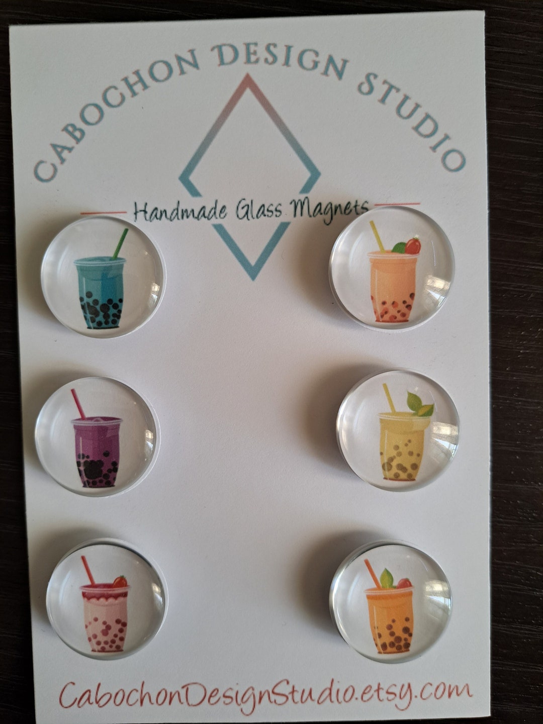 Boba Tea Magnets, Glass, Cabochon, Fridge Magnets, Home Decor, Gift ...