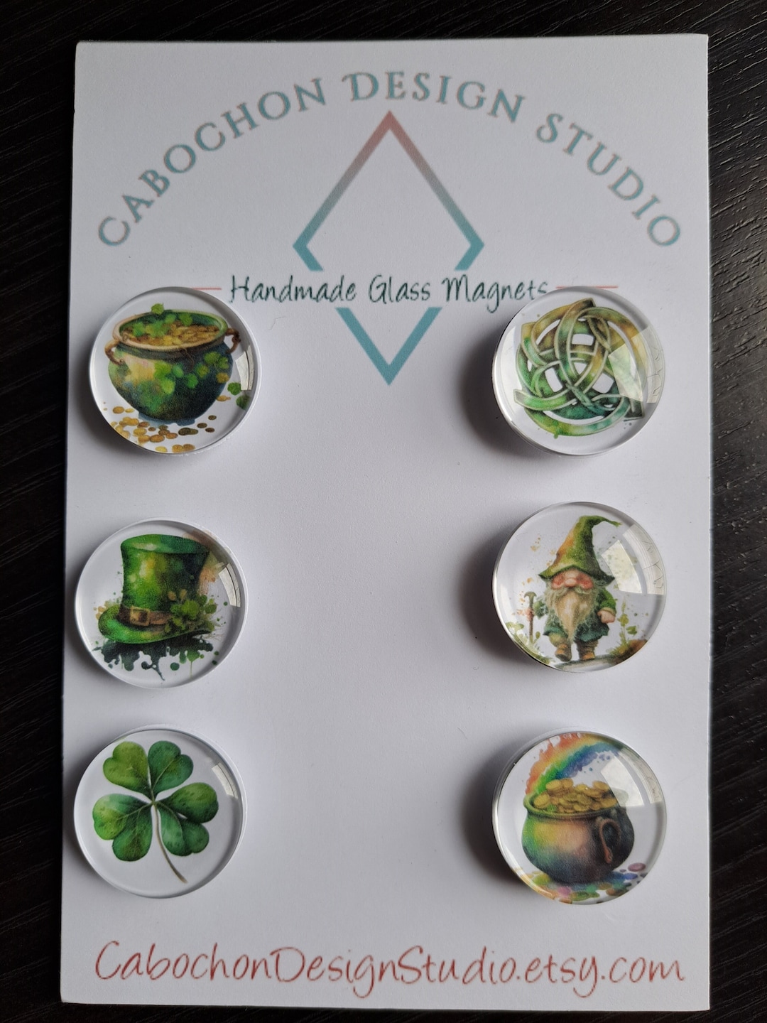 St. Patrick's Day Magnets, Glass, Cabochon, Fridge Magnets, Home Decor ...
