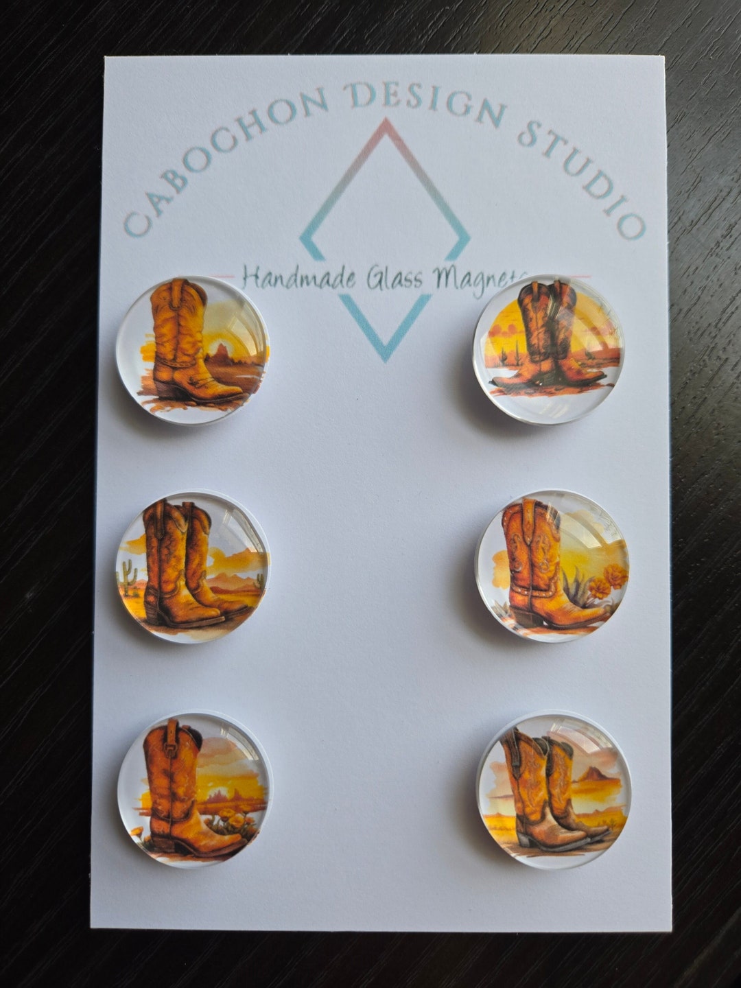 Cowboy Boot Magnets, Button Pin, Glass, Cabochon, Fridge Magnets, Home ...