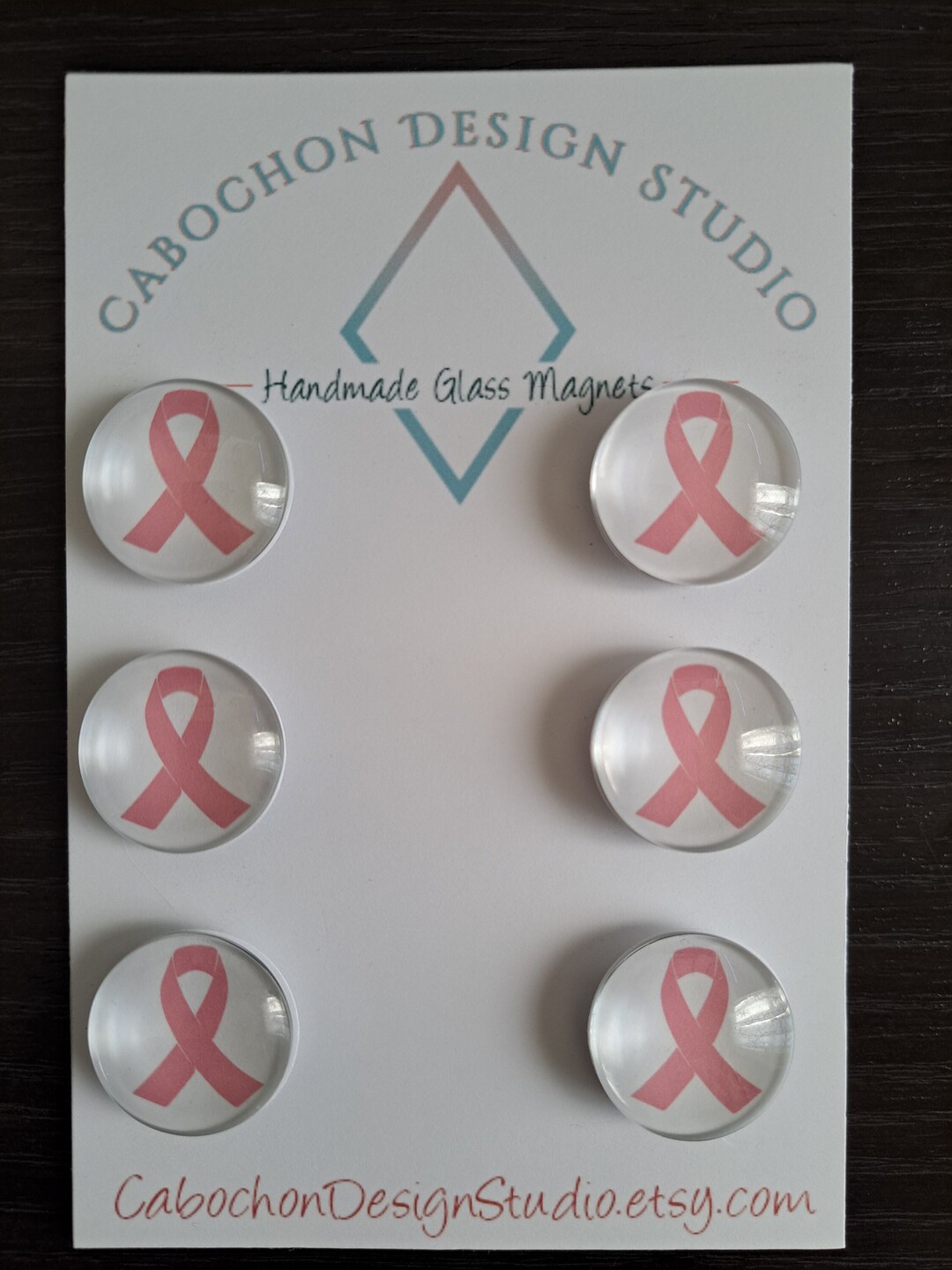 Breast Cancer Ribbon Magnets, Glass, Cabochon, Fridge Magnets, Home ...