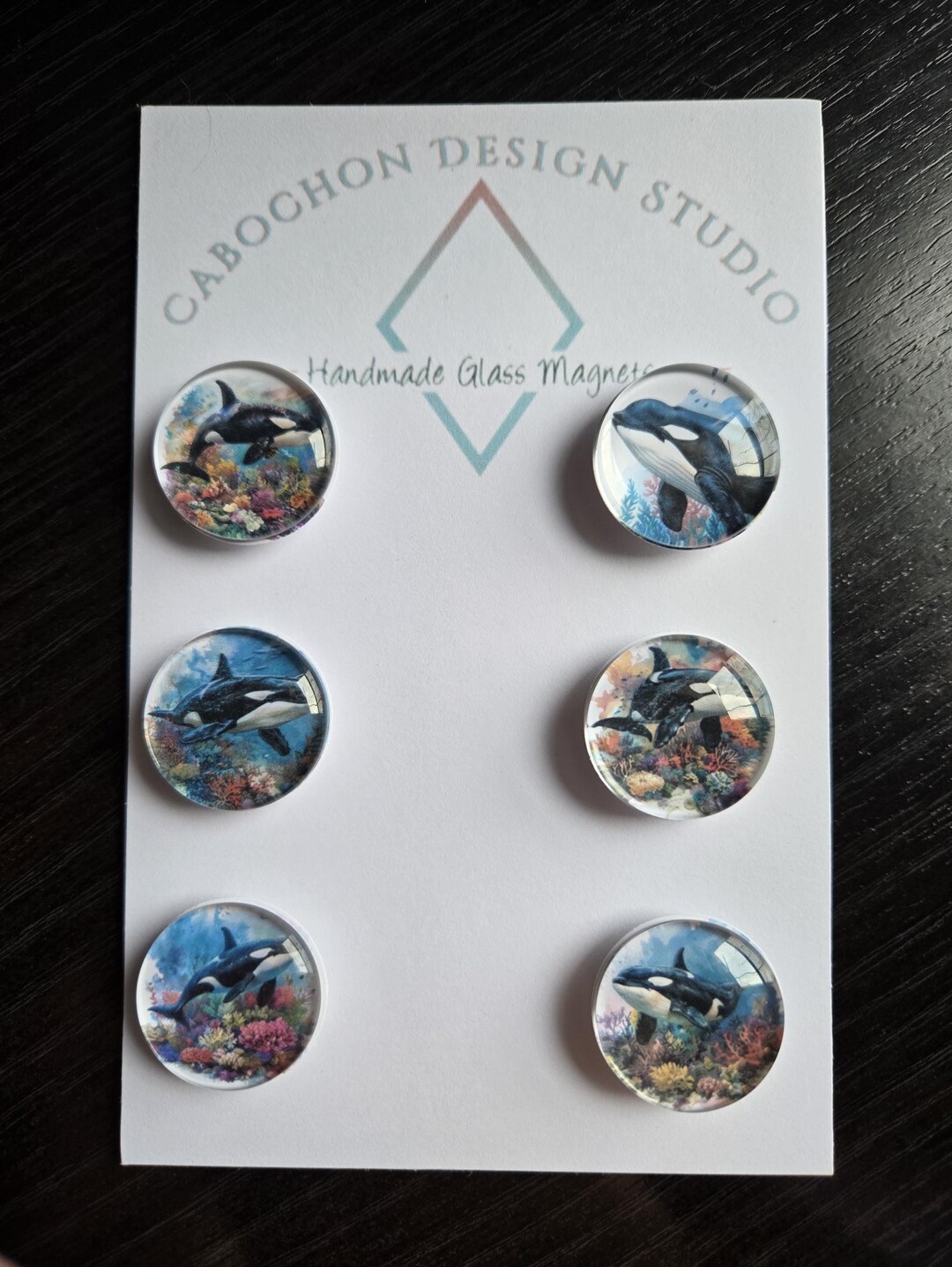 Killer Whale Magnets, Orca, Glass, Cabochon, Fridge Magnets, Home Decor ...