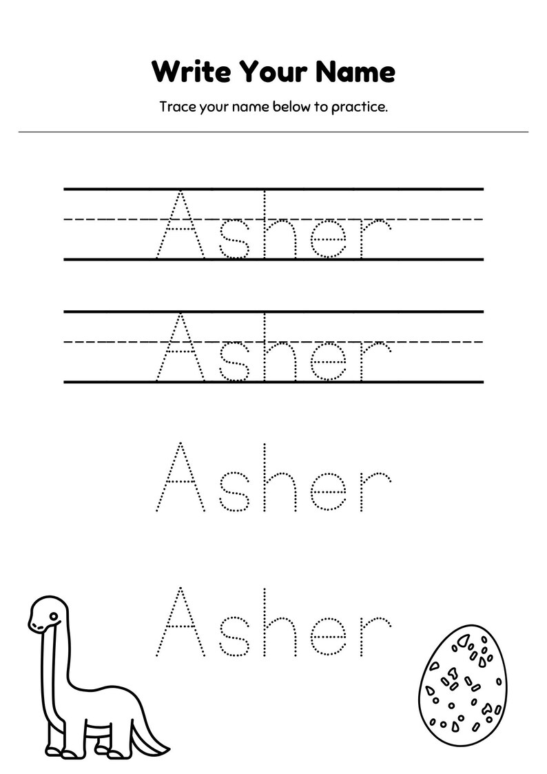 Personalized Name Tracing Worksheet, A4 Printable (digital Download) - Etsy